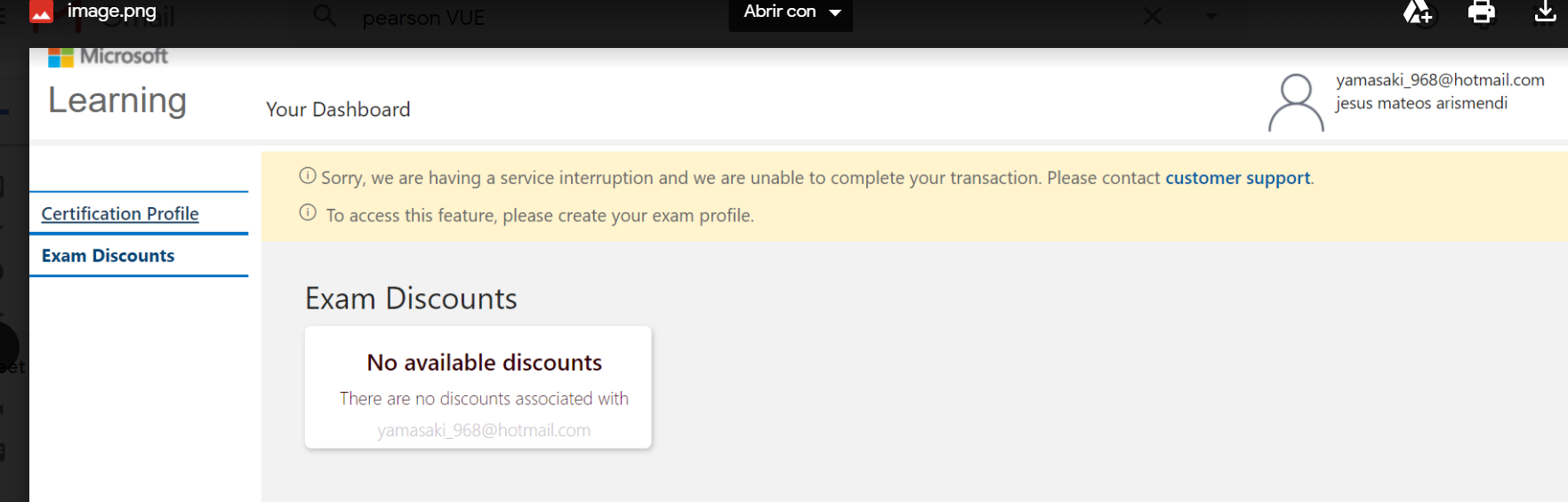 Exam not performed due to problems - Microsoft Q&A
