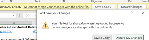 Excel Error Message - Upload Failed - Microsoft Q&A