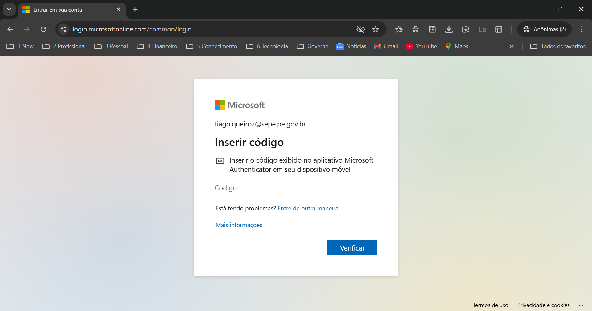 I am unable to sign in to my account. - Microsoft Q&A