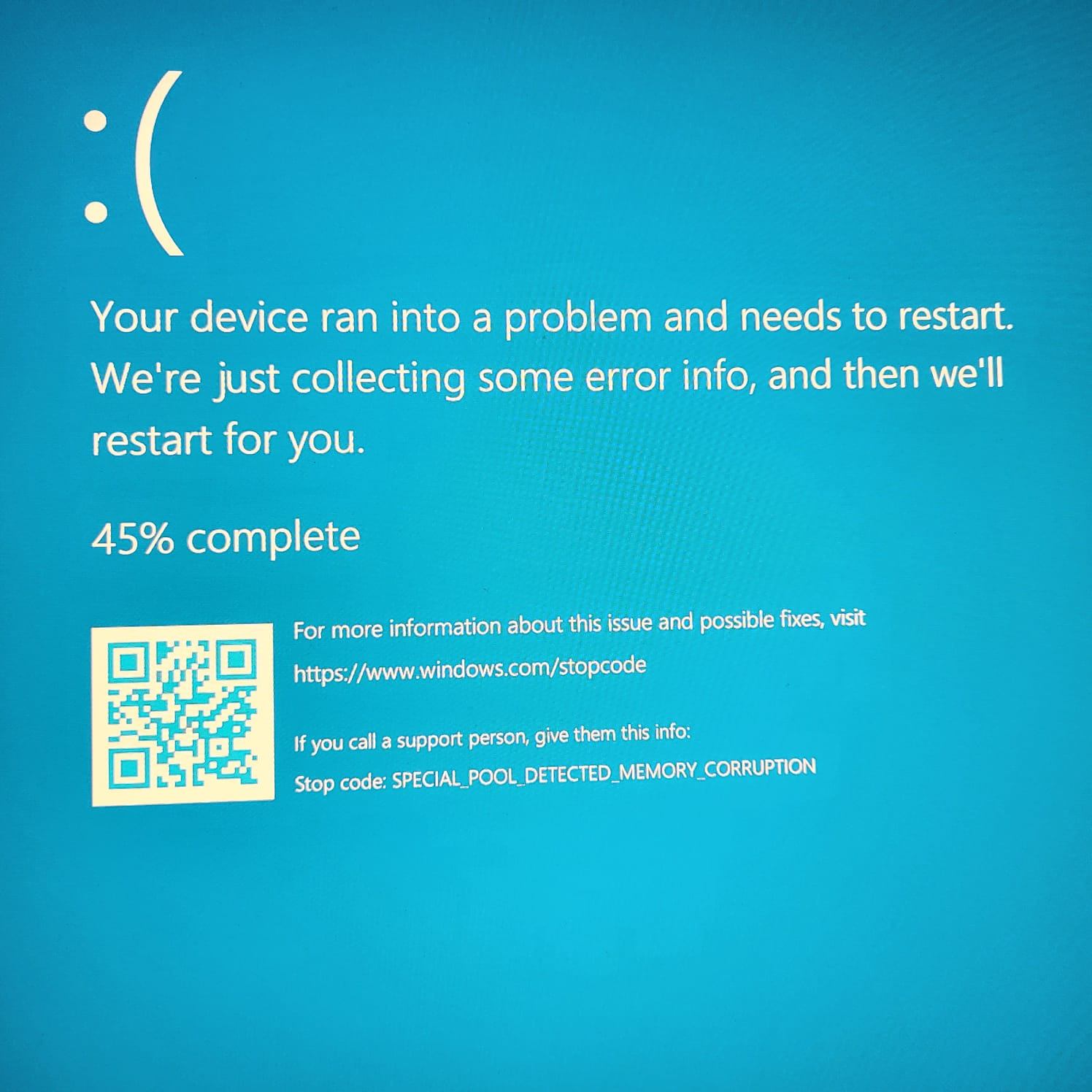 Windows 11 BSOD: SPECIAL_POOL_DETECTED_MEMORY_CORRUPTION - Microsoft Q&A