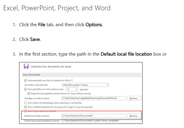 Change Office Browse Save Default Location - Microsoft Q&A