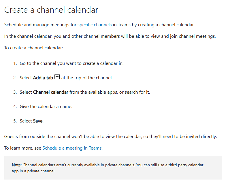 How can I display the Exchange Online calendar associated with a Team ...