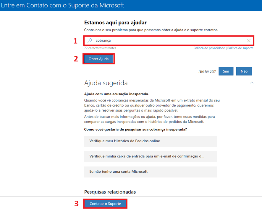 Como entrar em contato com o Suporte de Contas & Cobranças Microsoft ...