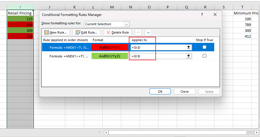 Highlighting multiple cells based on values - Microsoft Q&A