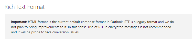 RICH text in outlook for Mac - Microsoft Q&A