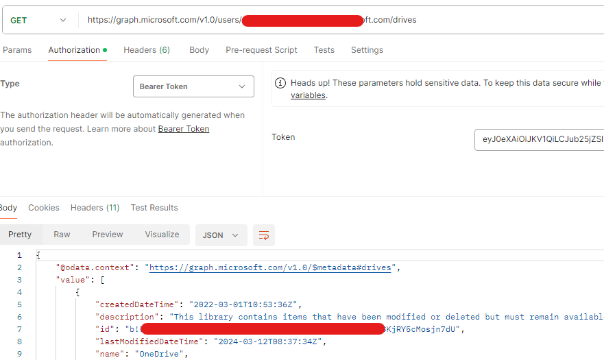 Acess denied listing user's drives despite having all required permissions - Microsoft Q&A