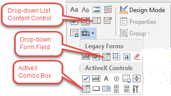 How do I enter multiple entries into a Word Combo Box or Drop Down List ...