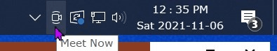 "Meet Now" icon in task bar. What is the underlying application ...