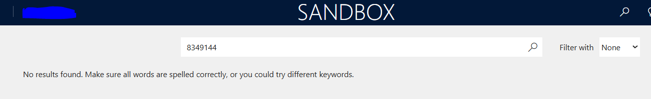 Relevance search not giving results only in particular model driven app ...