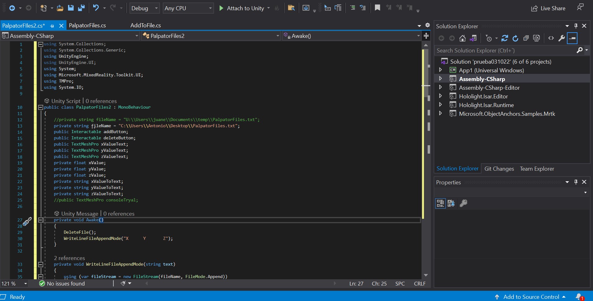 Hololens 2 create, open, read, write files via coding C# - Microsoft Q&A Hololens 2 create, open, read, write files via coding C# - Microsoft Q&A