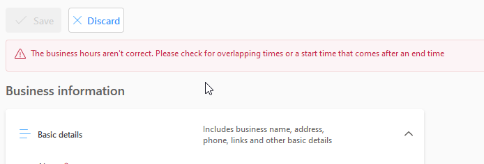 Microsoft Bookings not displaying Business Hours Adjustment option ...