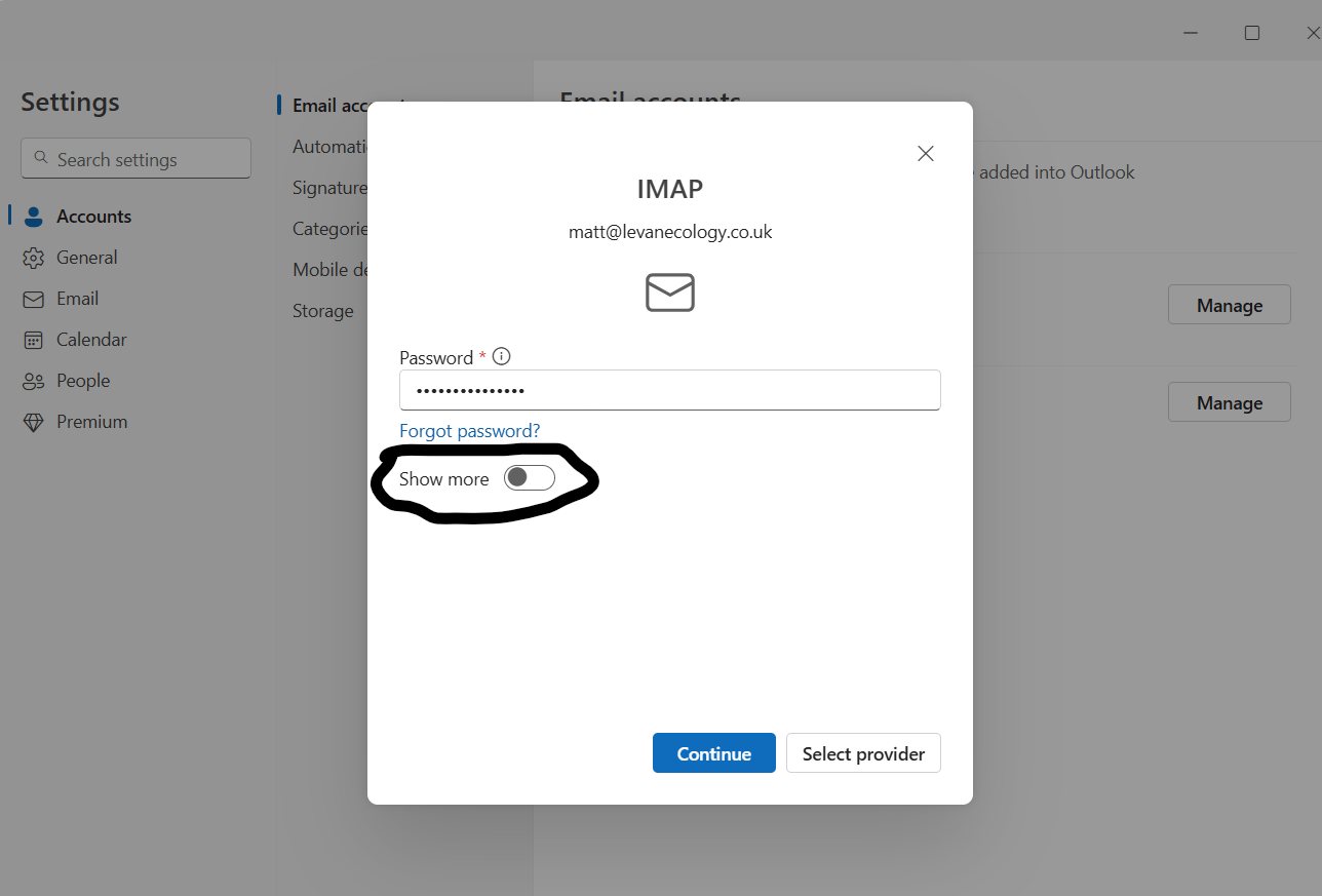 Adding email account from 123-reg - Microsoft Q&A