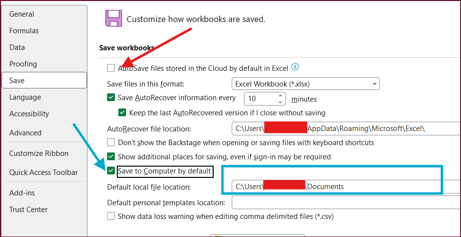 How to change settings for saving documents - Microsoft Q&A