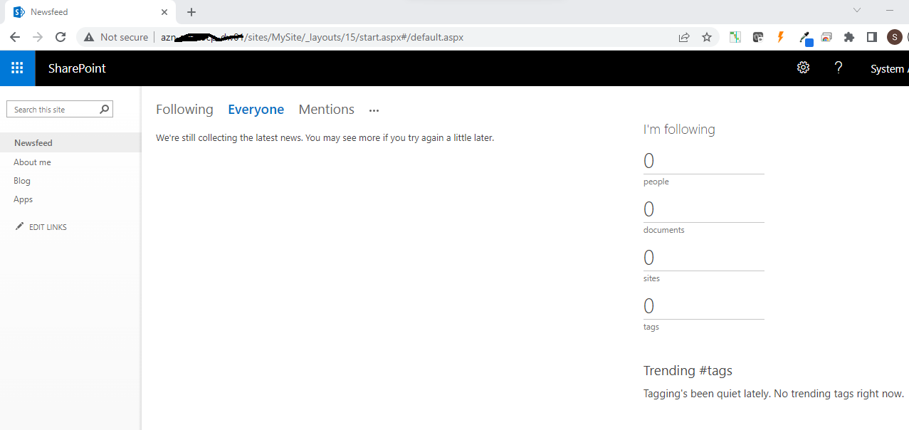 SharePoint 2019 Mysite Newsfeed not working - Microsoft Q&A SharePoint 2019 Mysite Newsfeed not working - Microsoft Q&A