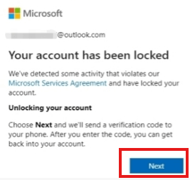 We've detected activity that violates our Microsoft Services Agreement ...