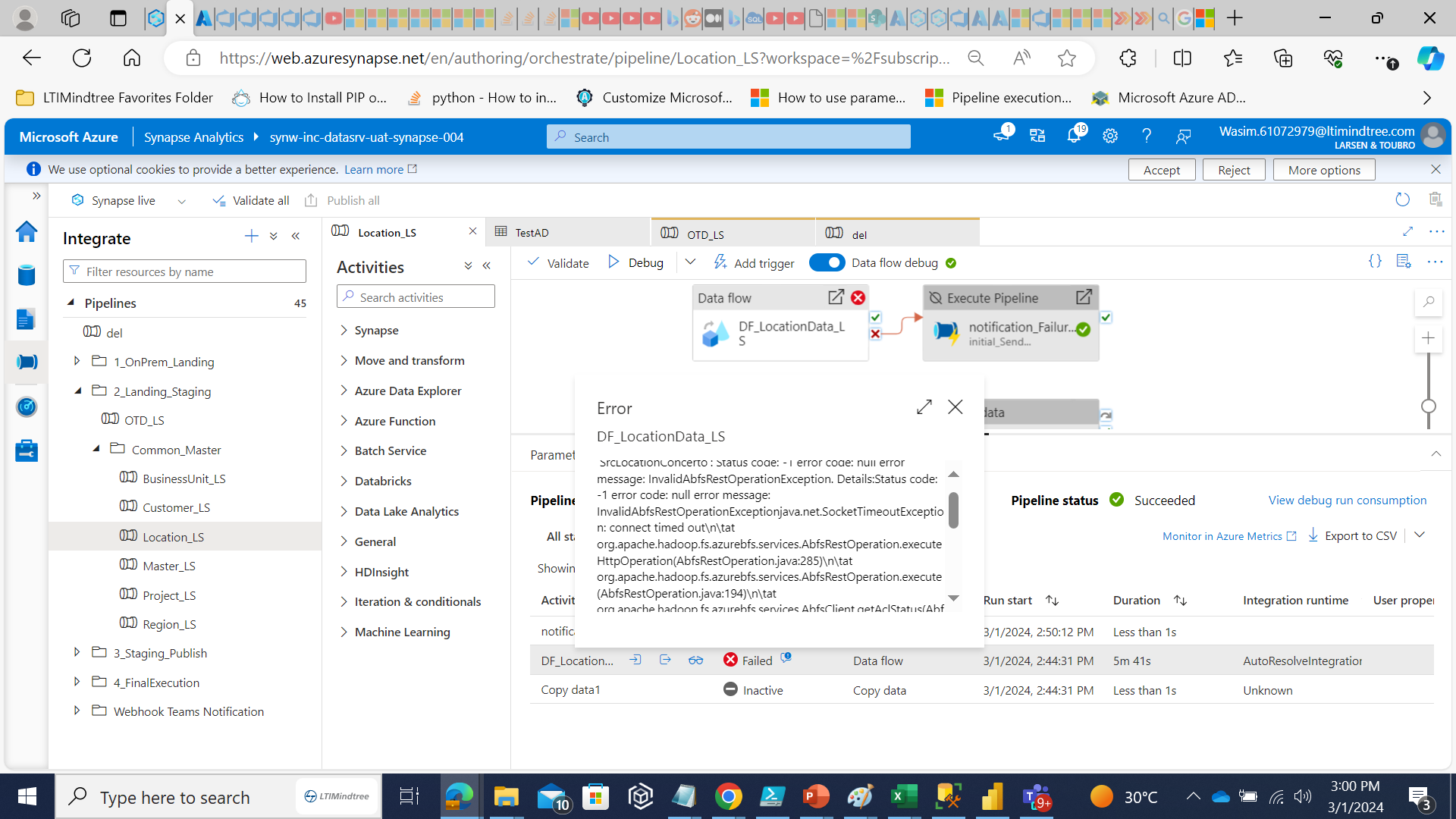 Data flow run fails with InvalidAbfsRestOperationExceptionjava.net ... Data flow run fails with InvalidAbfsRestOperationExceptionjava.net ...