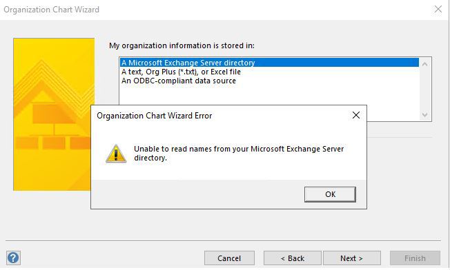 Organization Chart Wizard Error - Microsoft Q&A