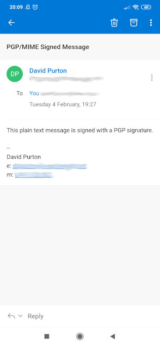 Outlook for Android displays raw HTML for PGP/MIME signed emails - Microsoft Q&A