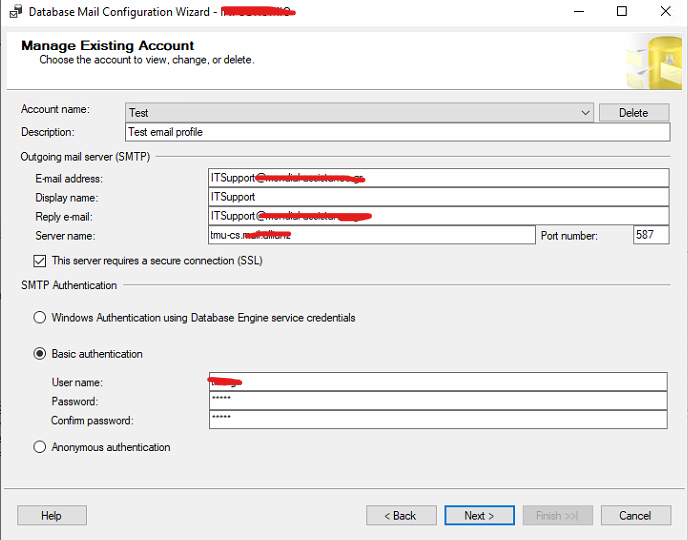 Problem with sending mail from database mail - Microsoft Q&A