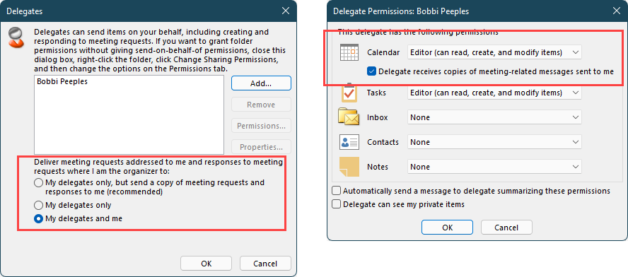 Calendar Invite Notification and Delegate Settings Change - Microsoft Q&A