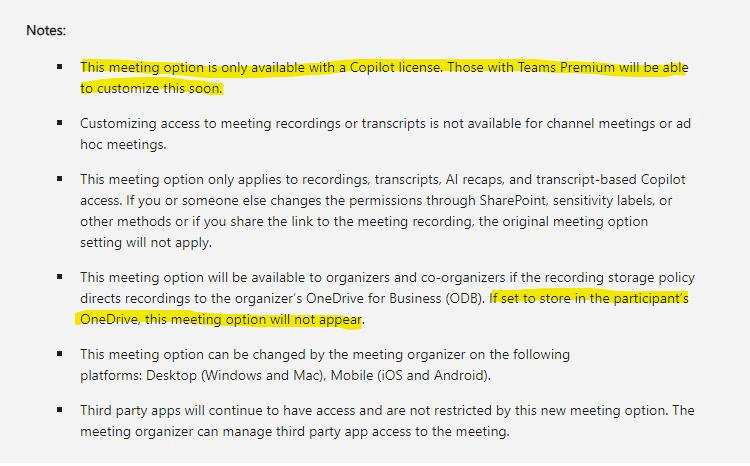 Disable recording and transcript recap from the meeting chat ...