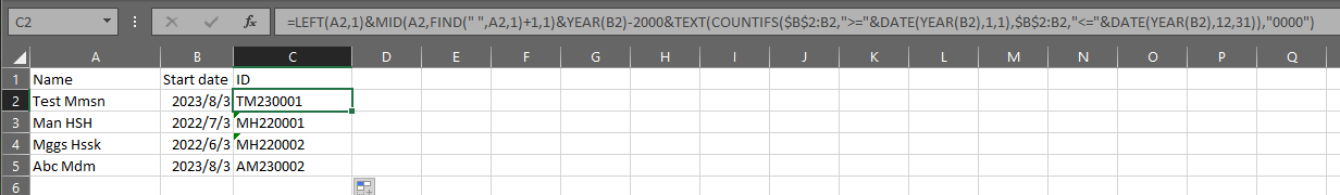 How to create a unique ID for column in Excel? - Microsoft Q&A