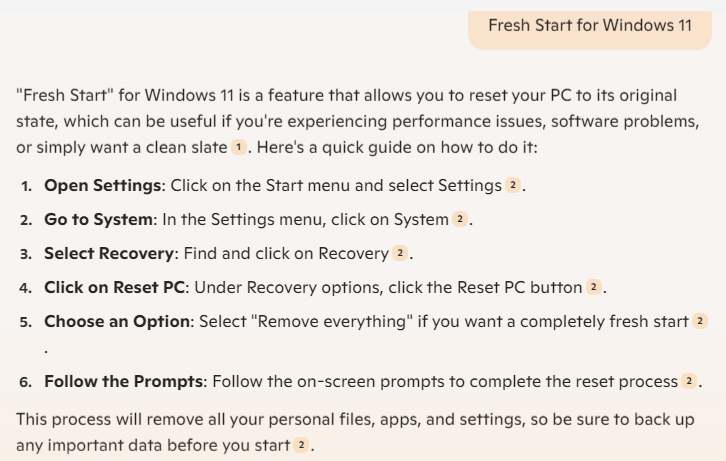 How does one initiate Fresh Start in Windows 11? - Microsoft Q&A
