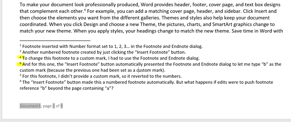 Multiple Footnotes - Microsoft Q&A