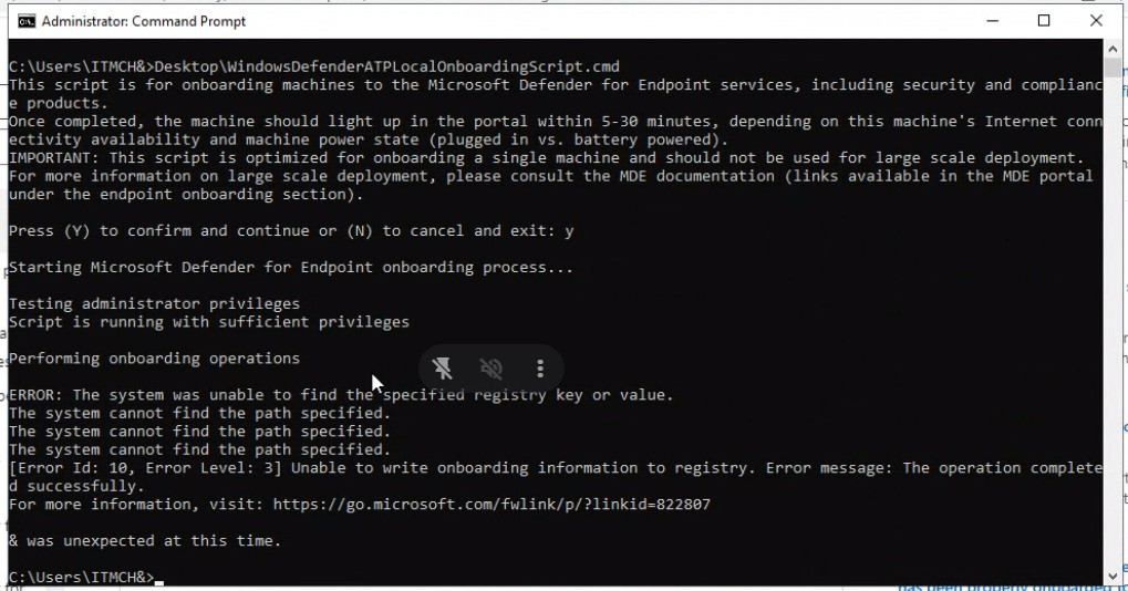 Issue when onboarding device to Microsoft Defender for Endpoint - Microsoft Q&A