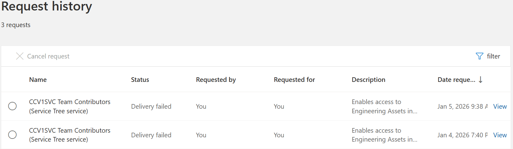 Unable to add Access Package to My Access. Get "Delivery Failed" for ...