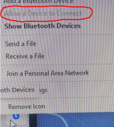 Allow a device to connect' is greyed out and I cant pair my headphones ...