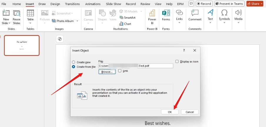 This file type isn't supported by PowerPoint. – The linked file is not ...