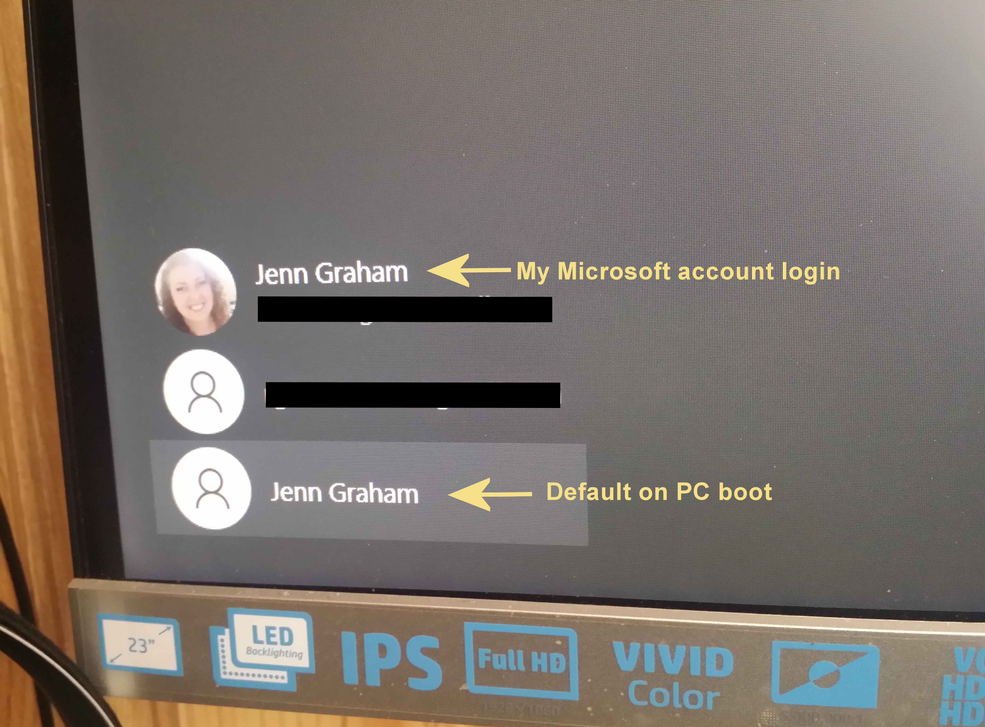 Two profiles on Windows log-in screen? - Microsoft Q&A
