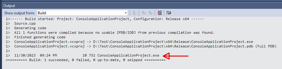 Is there a way to see the compiled executable size in Visual Studio's ... Is there a way to see the compiled executable size in Visual Studio's ...