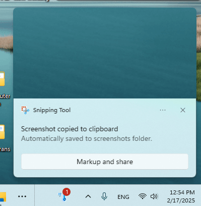 Snipping tool does not show markup / save notification - Microsoft Q&A