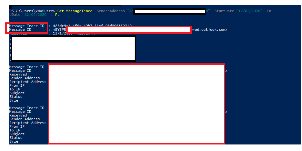 Exchange PowerShell Get-ComplianceSearch message id messageid ...