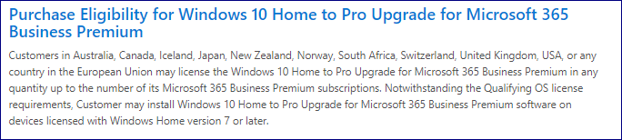 Windows 10 Home to Pro Upgrade for Microsoft 365 Business - Microsoft Q&A