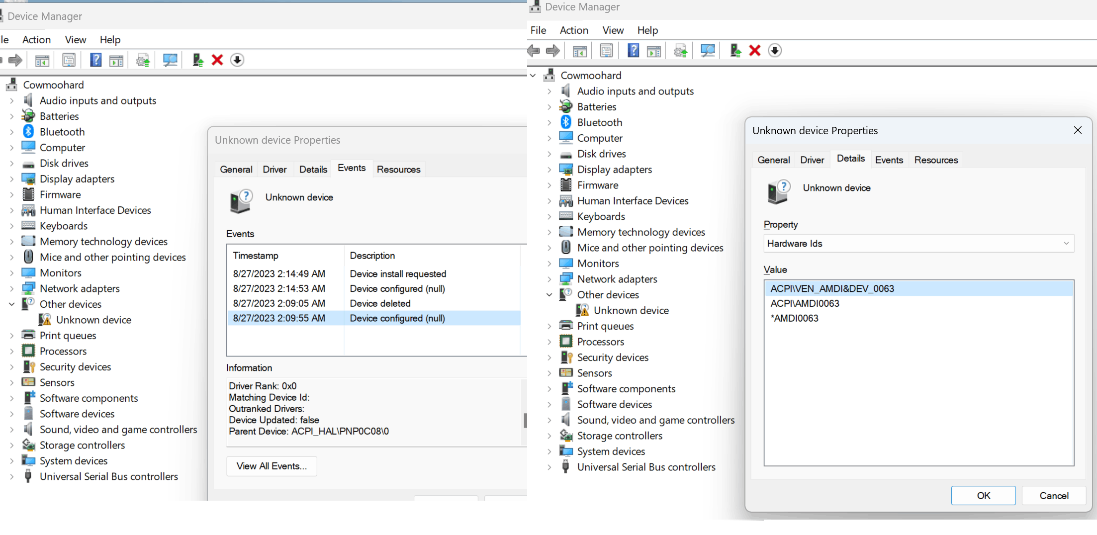 ACPI\VEN_ADMI&DEV_0063 showing up as unknown device - Microsoft Q&A