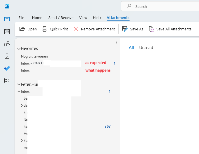 outlook favorite name partially missing - Microsoft Q&A
