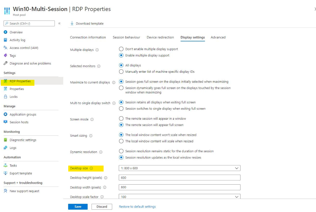 Azure Virtual Desktop display turns to minimized - Microsoft Q&A