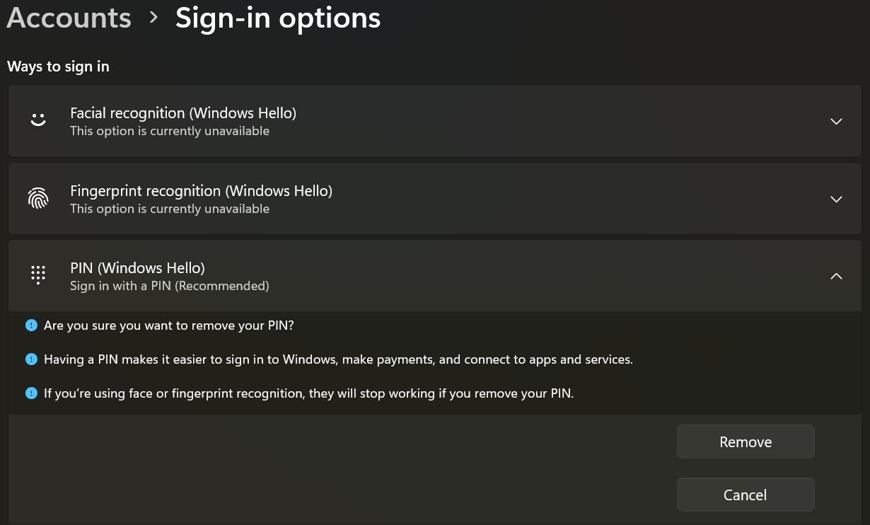 How to make a pin to a password in windows 11? - Microsoft Q&A