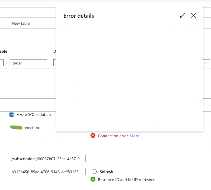 Issue with Synapse Link connection (properly set services) due to unexplained error message ...