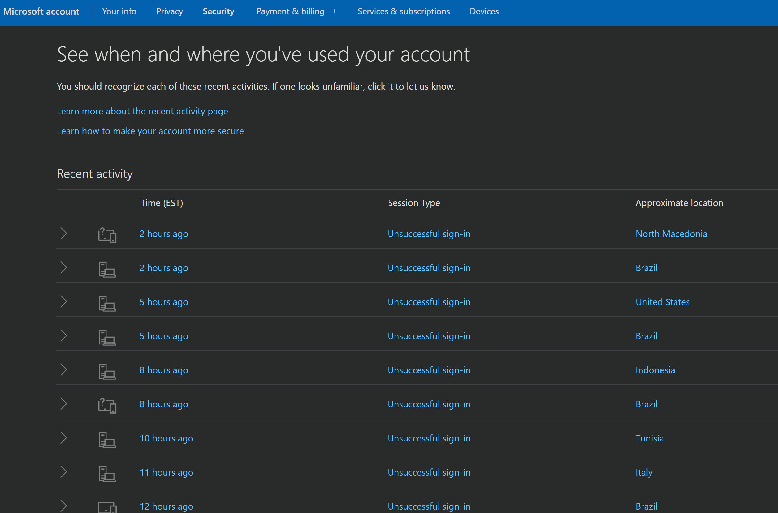 [Help] Dozens of log-in attempts everyday - Microsoft Q&A