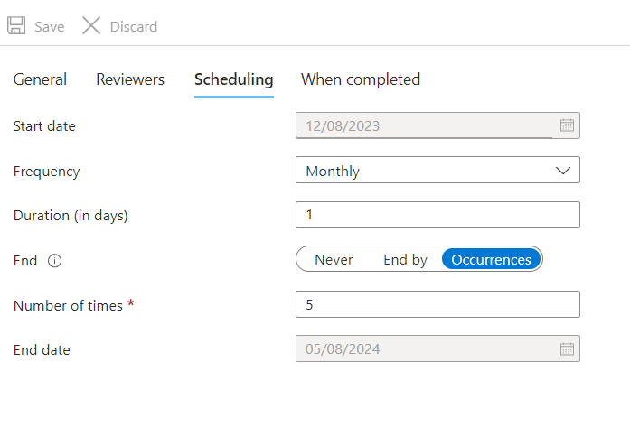 Recurring Access Reviews - Microsoft Q&A