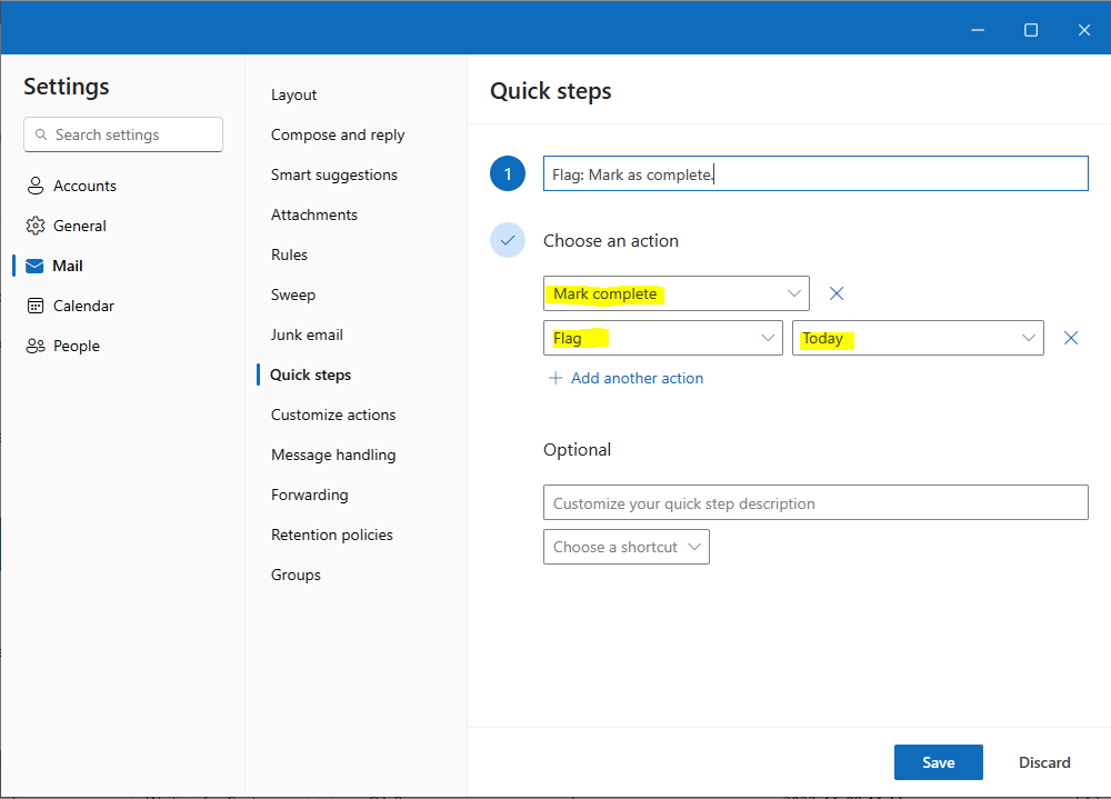 Submit a bug: New outlook quick steps - Microsoft Q&A