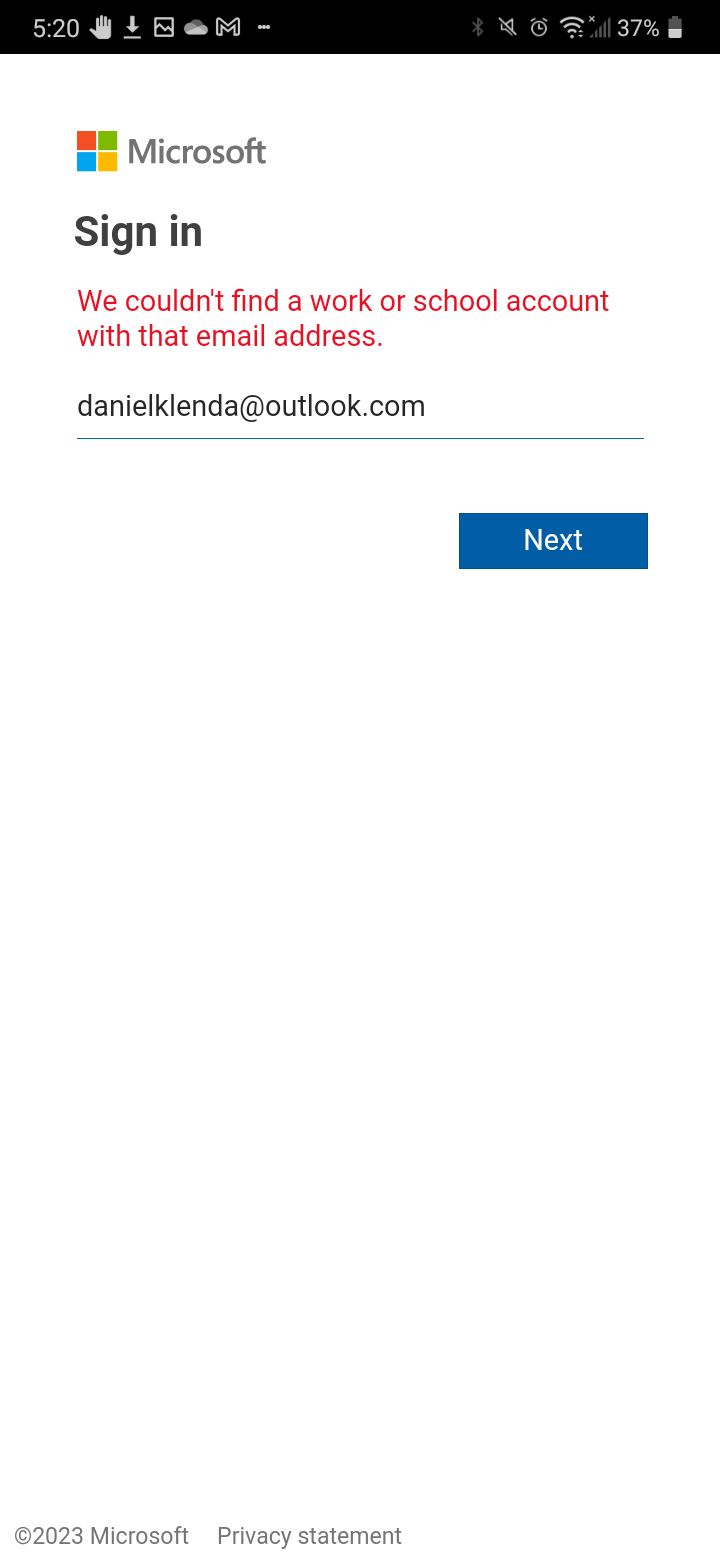 Does anybody get this when I try to add my Microsoft account in my ...