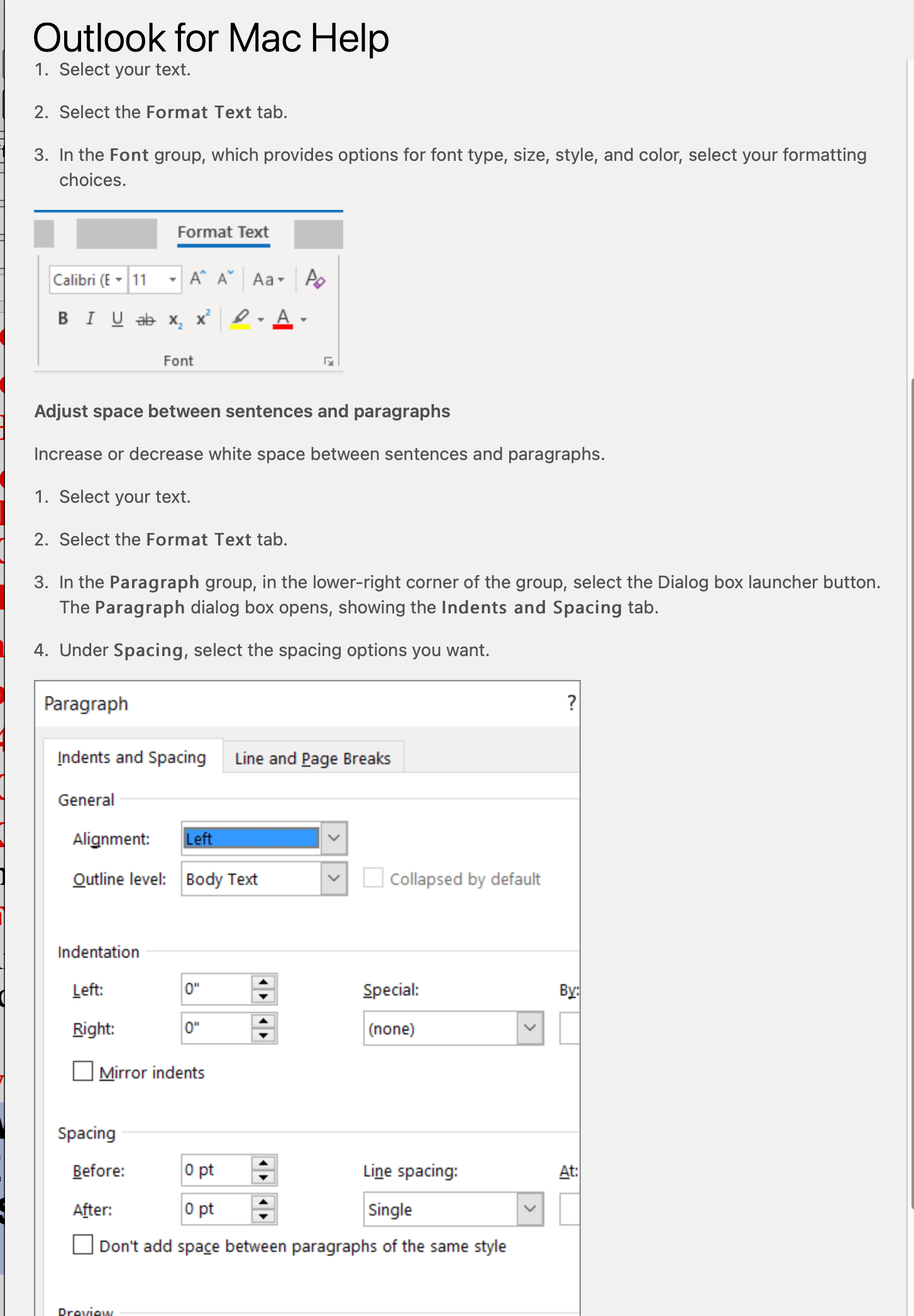 How to access paragraph formatting in Outlook for Mac? - Microsoft Q&A