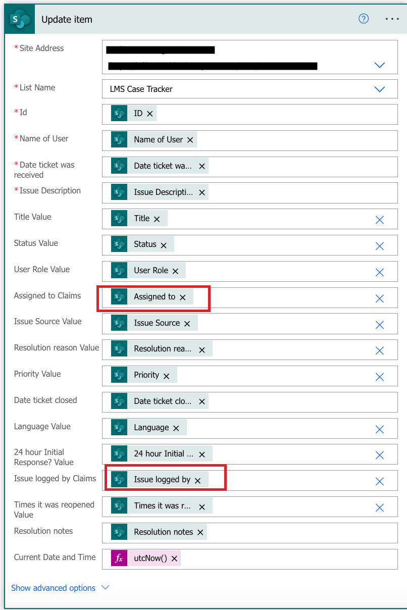 Update item not working in Power Automate - Microsoft Q&A