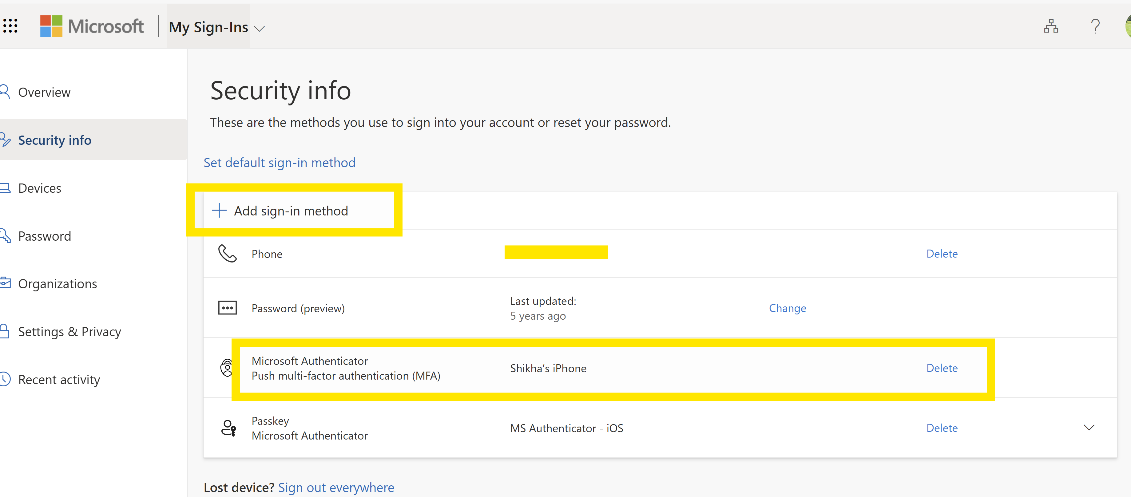 Accidentally erase microsoft authenticator in previous phone ...