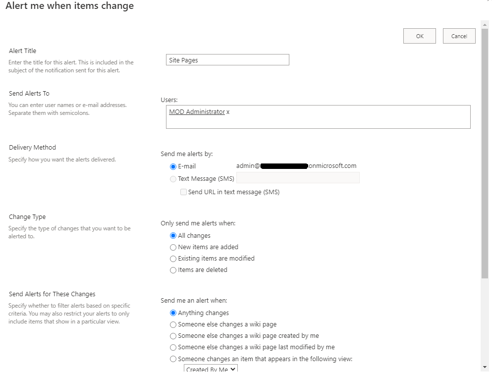 How to subscribe to sharepoint site/page changes? - Microsoft Q&A